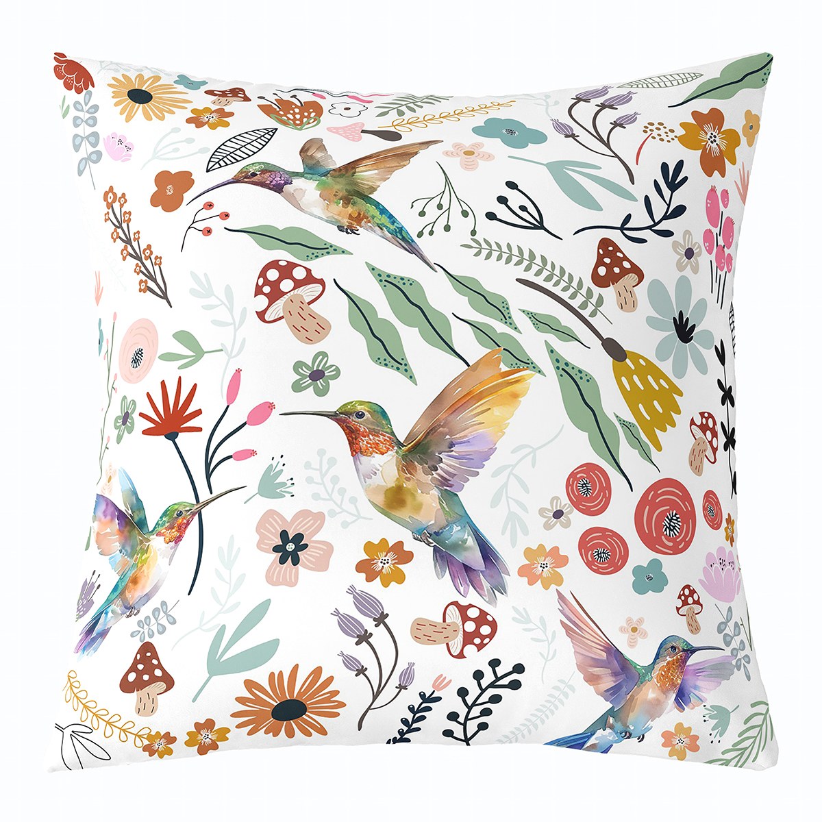 Hummingbird Throw Pillow Cover for Adult,Blue Green Spring Bird Pillow ...