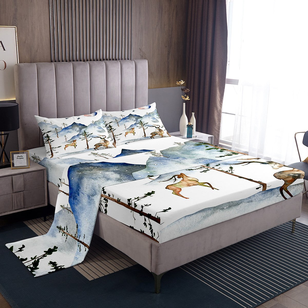 YST Hunting Deer Bed Sheets Set Wild Animal Full Size Sheet Sets ...