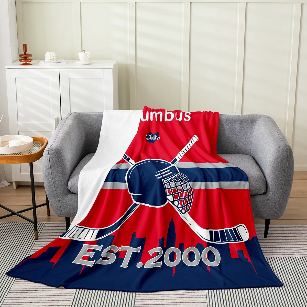 Ice Hockey Flannel Blanket Twin 60x80 inch,Sports Throw Blanket Teens ...