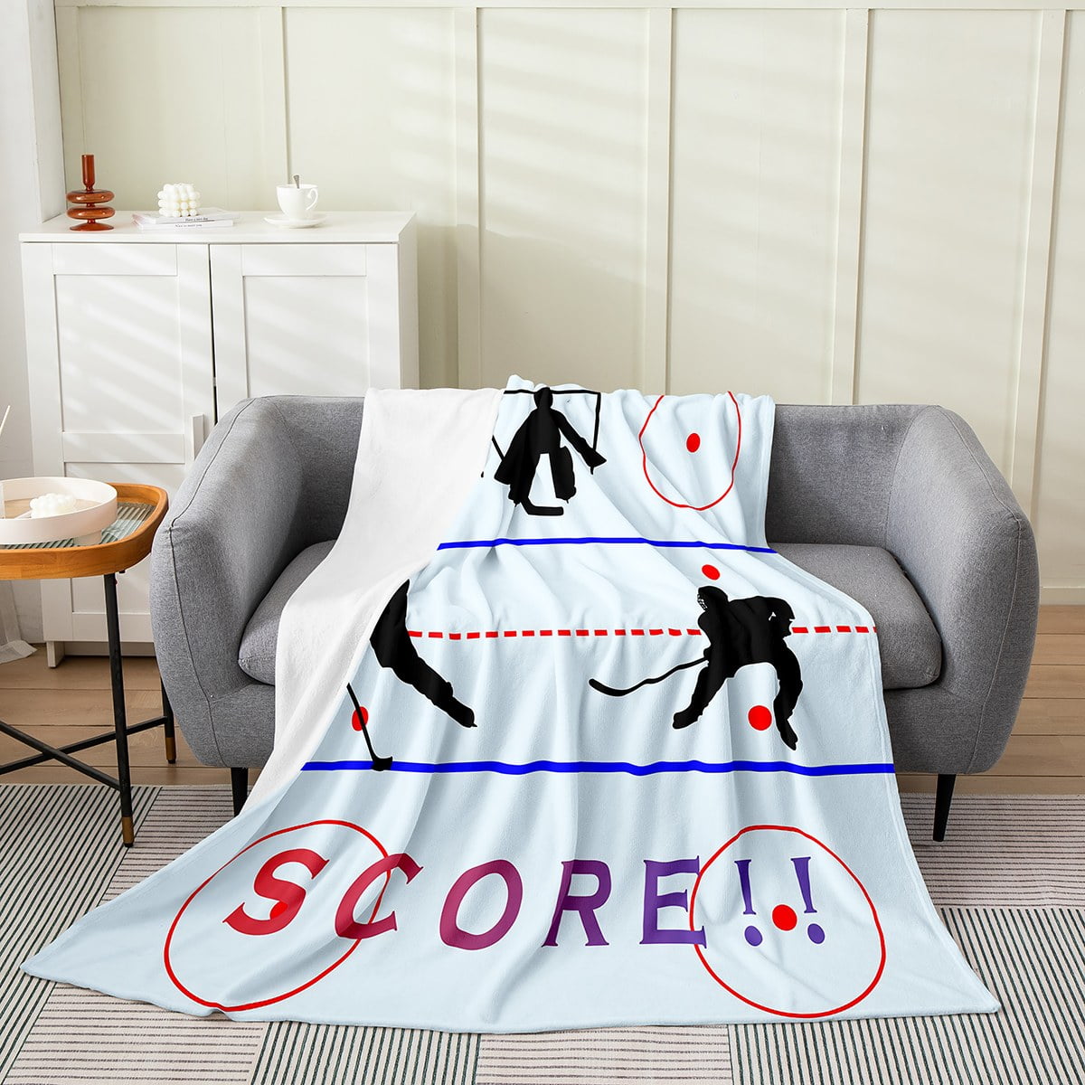 Ice Hockey Throw Blanket Teen,Hockey Player Fleece Blanket 40x50 inch ...