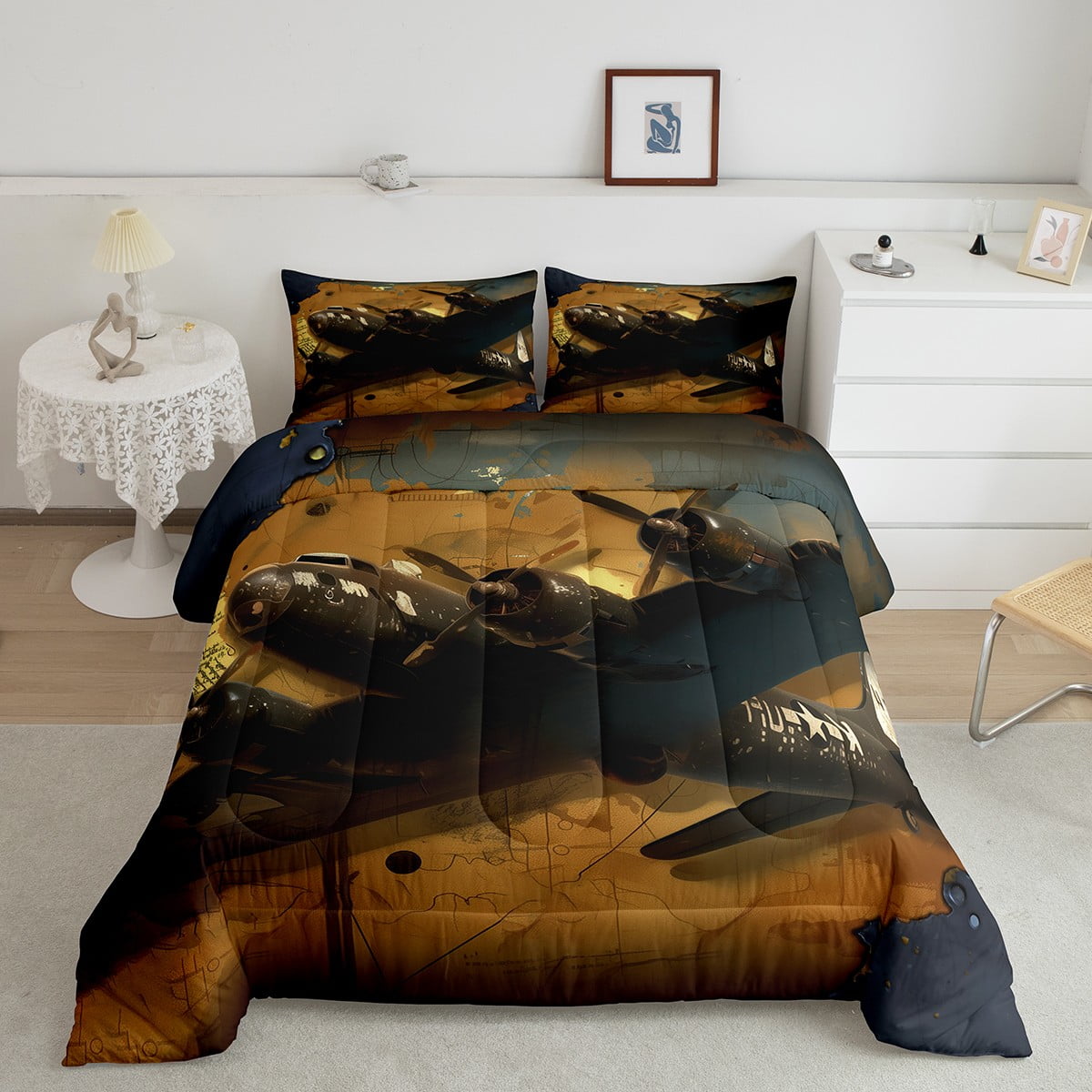 YST Industrial Airplane Bedding Full for Teen Boys Aircraft Aviation ...