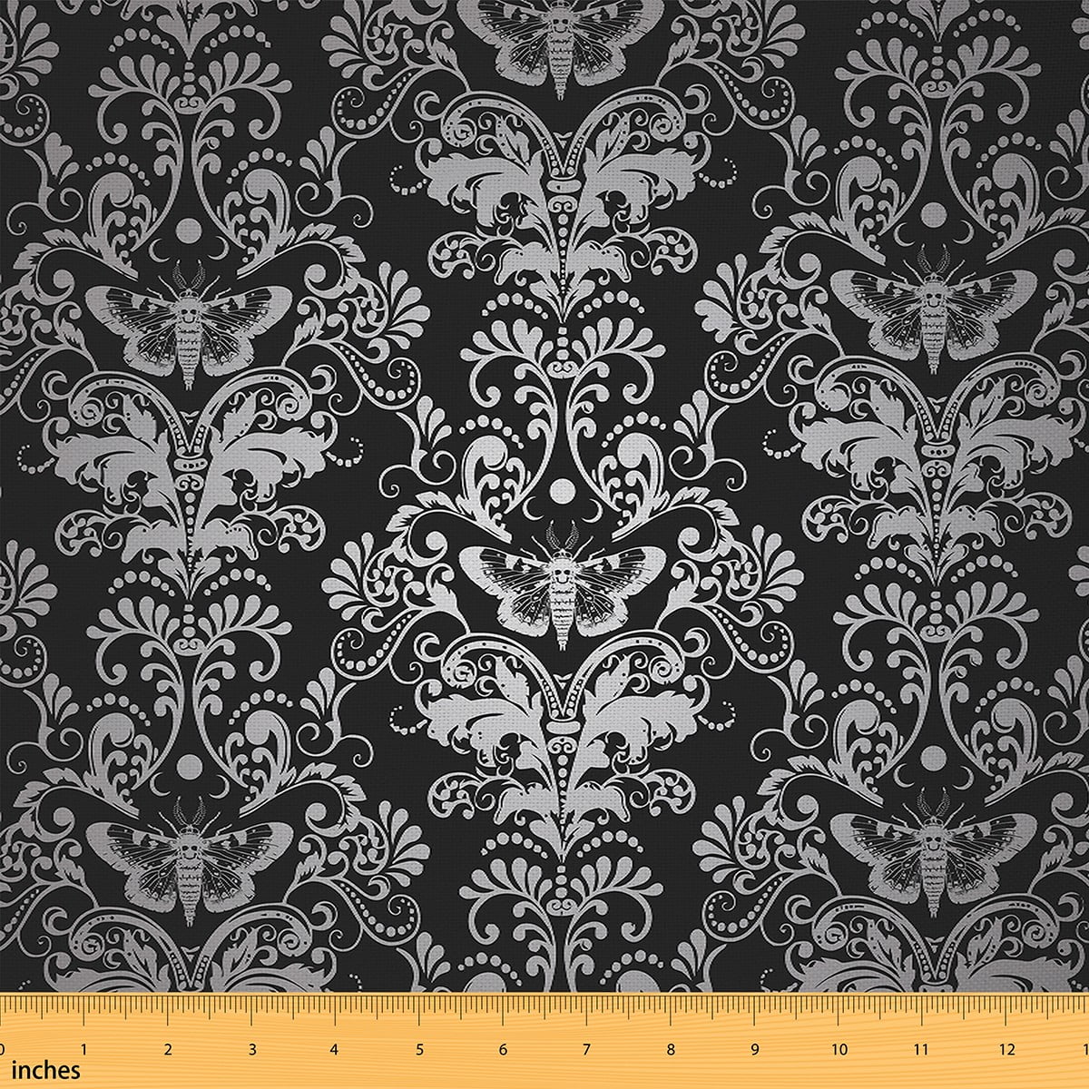 YST Jacquard Damask Upholstery Fabric,Grey Black Ombre Floral ...