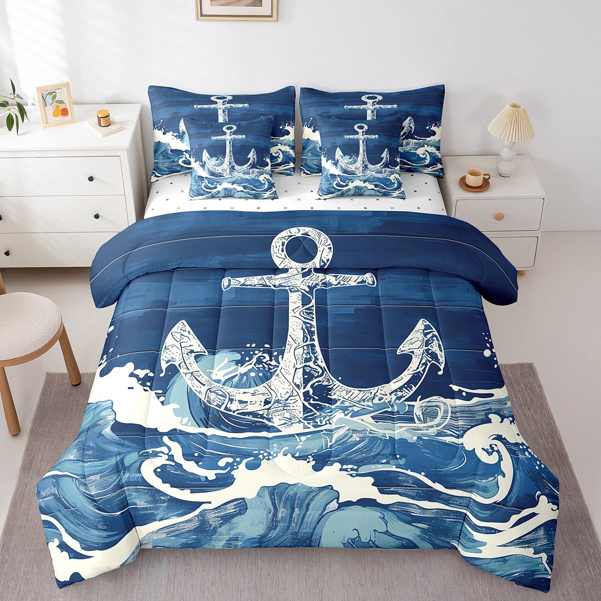 Erosebridal Japan Style Ocean Bed in A Bag,Nautical Anchor Rope ...