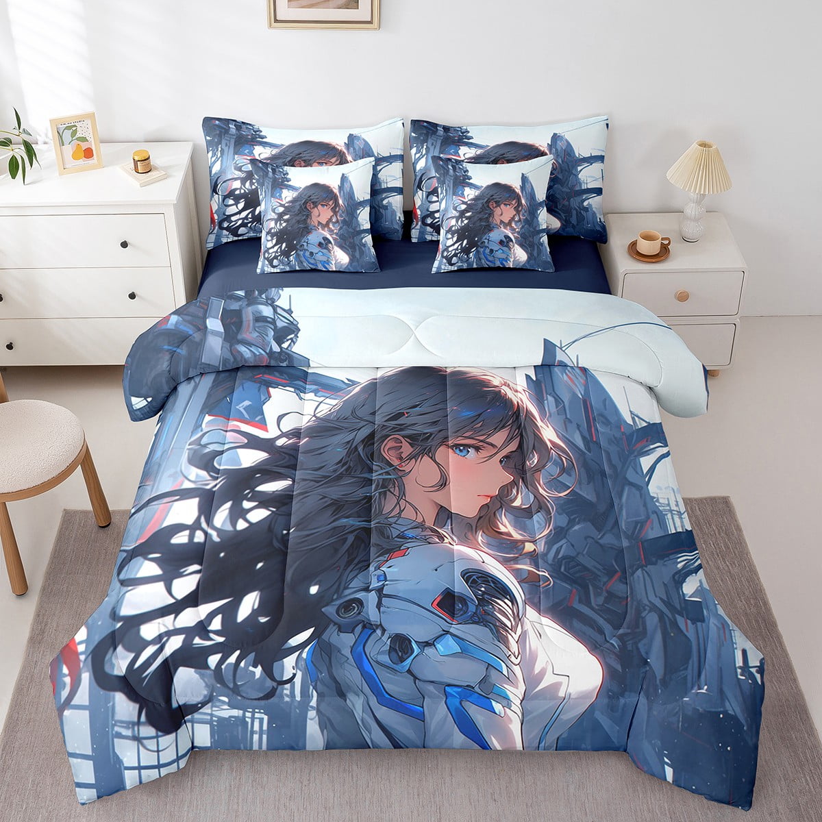 Erosebridal Japanese Anime Bed In A Bag 7 Piece Twin, Anime Comforter ...