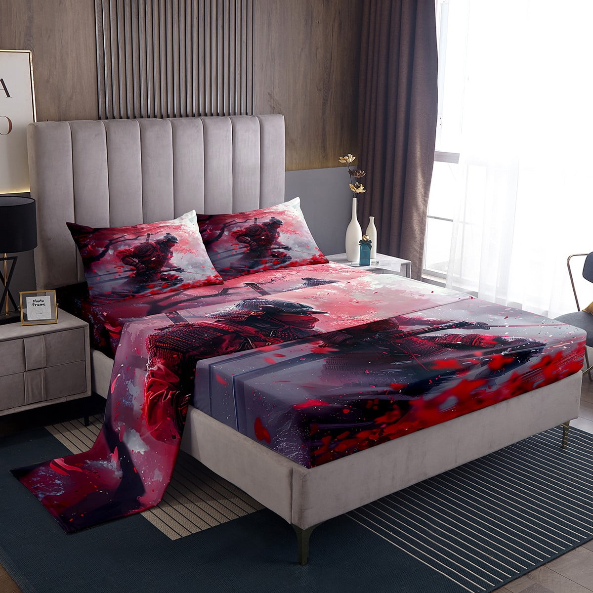 YST Japanese Samurai Bed Sheets Set Queen Size Kids Japanese Ukiyoe ...