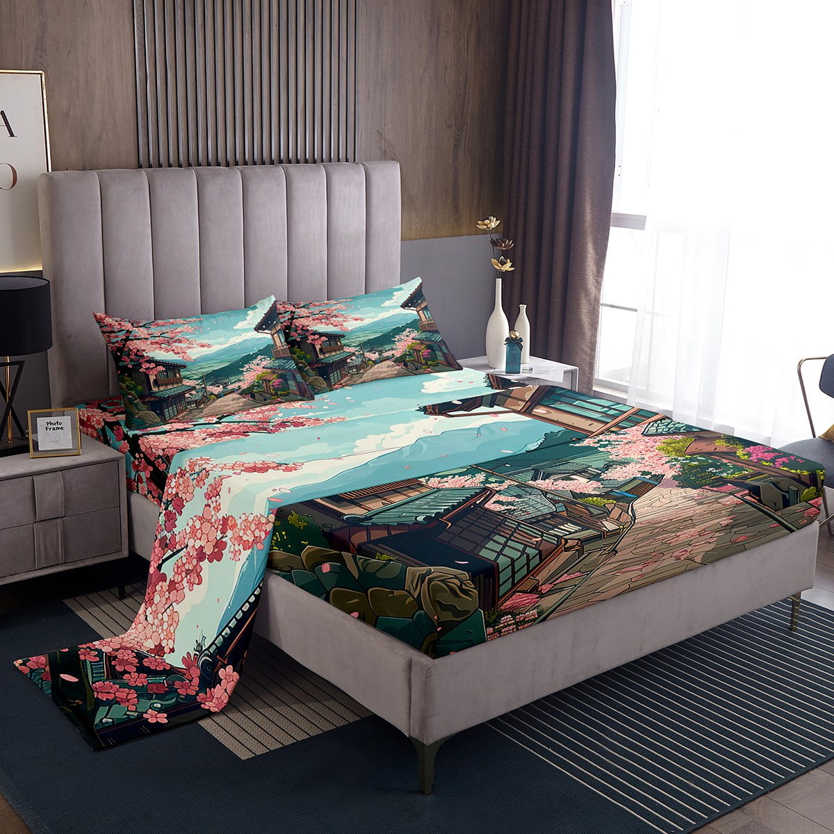 YST Japanese Showa Style Sheet Set Cherry Blossom Spring Decor Bed ...