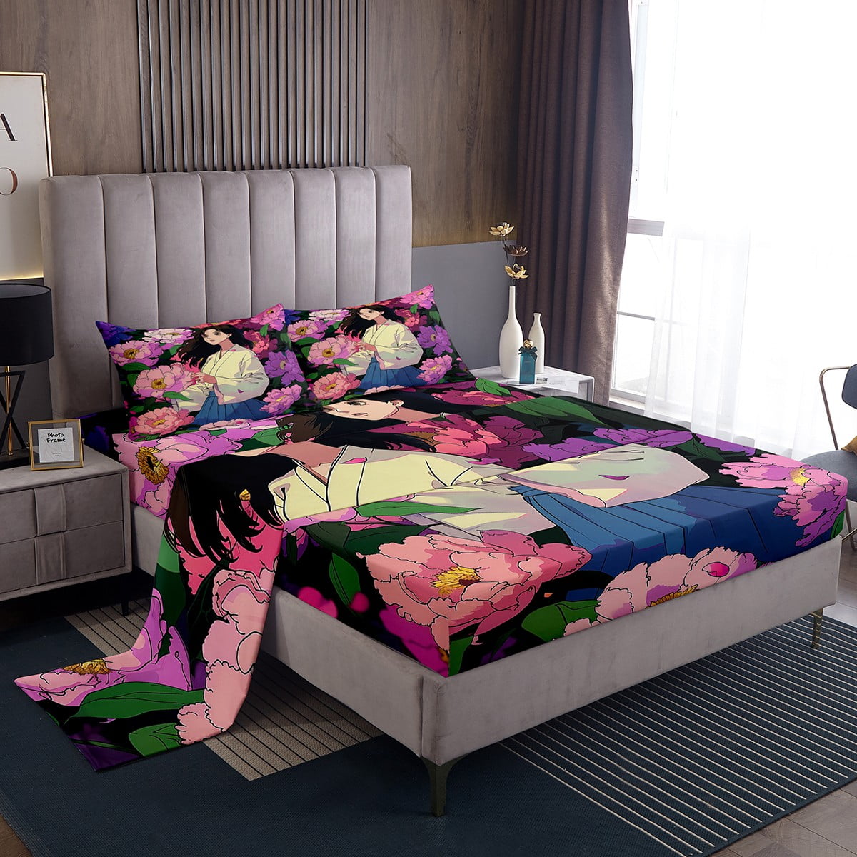 Japanese-Style Sheets Traditional Kimono Motifs Sheet Set Full Size ...