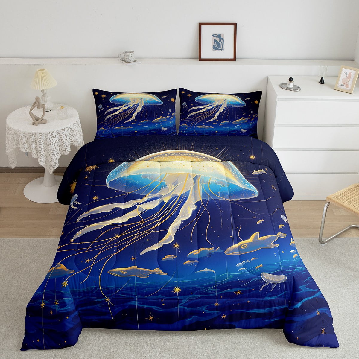 YST Jellyfish Bedding Comforter Sets Ocean Nautical Comforter Set ...