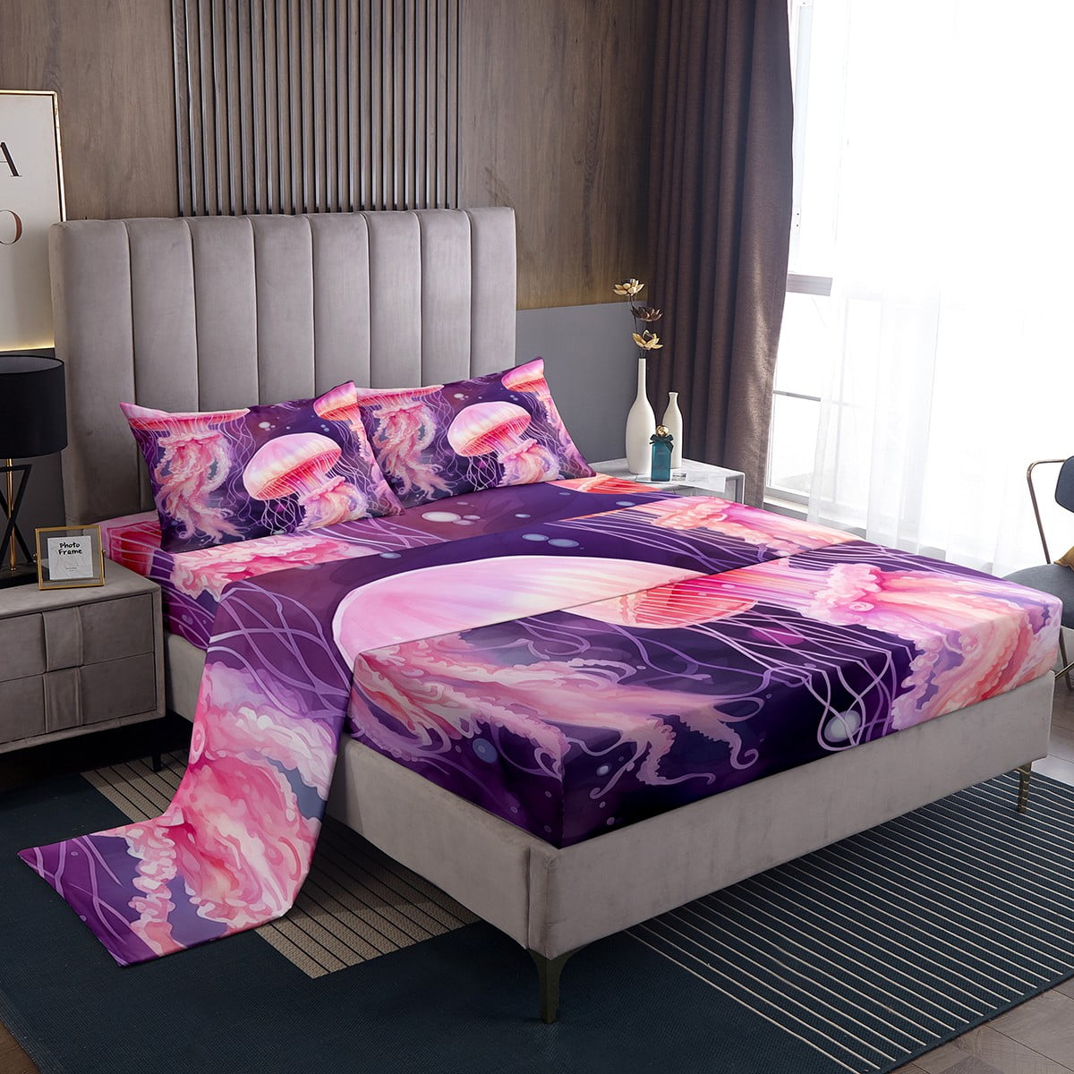 YST Jellyfish Sheets Ocean Nautical Sheet Set Hawaii Beach Style Bed ...