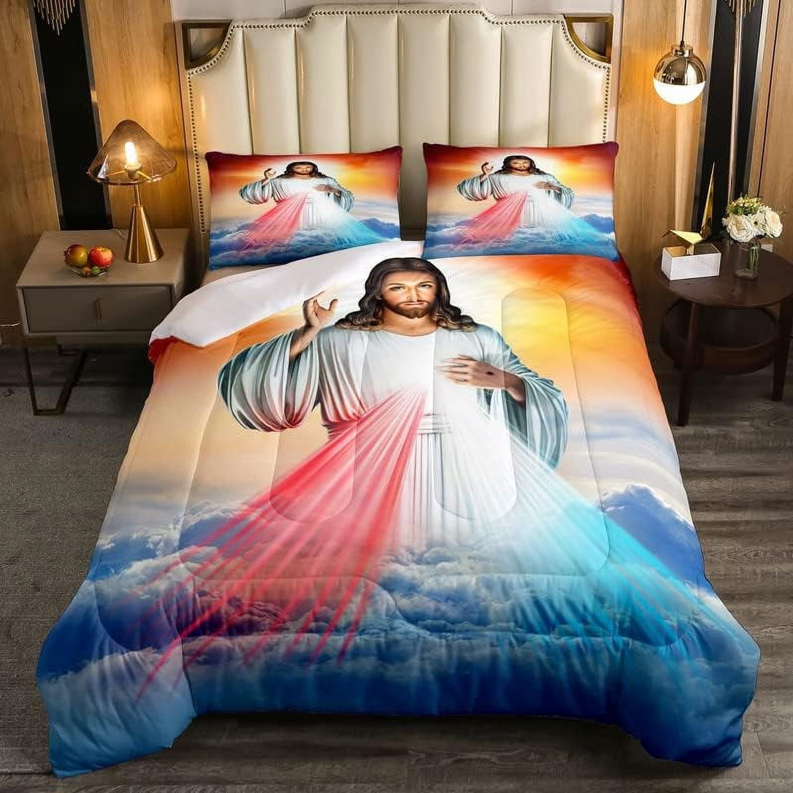 YST Jesus Comforter Set, Christian Easter Duvet Sets Full Size for ...