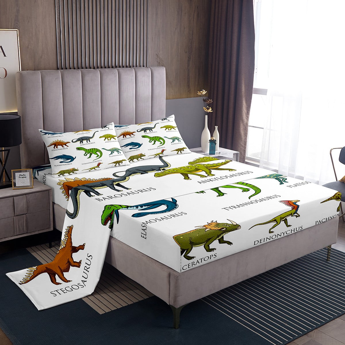 YST Jungle Bed Sheets Set Full Kids,Dinosaur Sheet Set for Boys,,Set of ...