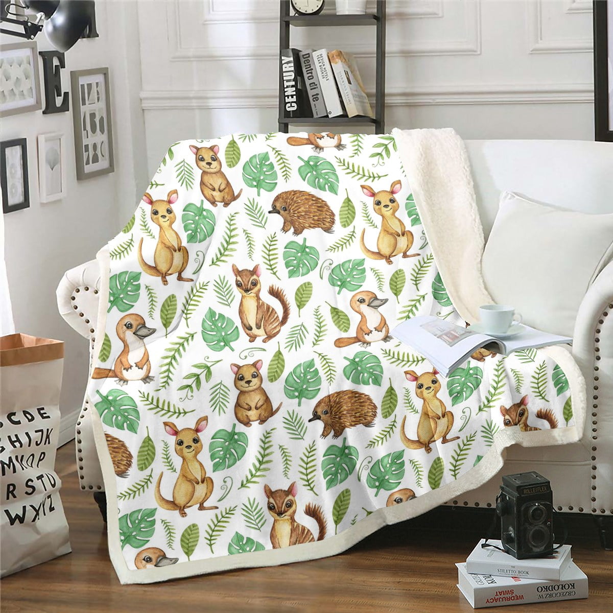 Kawaii Animal Fleece Blanket Kangaroo Duck Hedgehog Sherpa Blanket ...