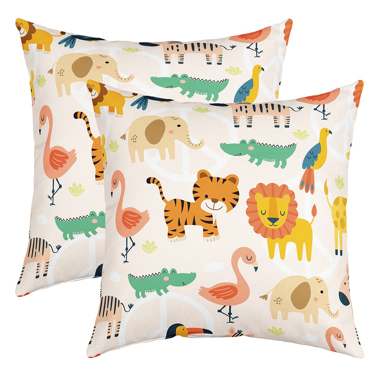 Kawaii Animal Pillow Covers ,Cartoon Lion Giraffe Crocodile Throw ...
