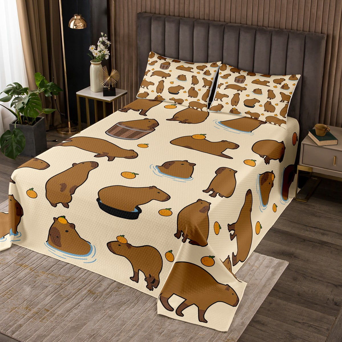 Kawaii Capybaras Quilt Set Gifts for Capybara Lovers,Cute Capybaras ...