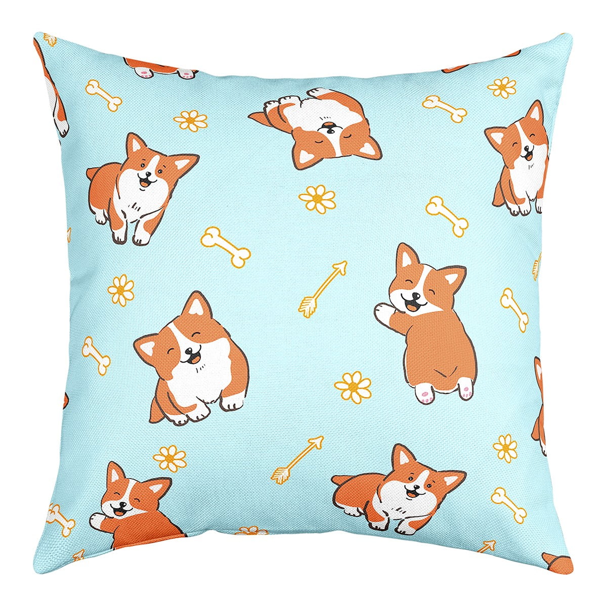 Kawaii Corgi Throw Pillow Cover,Cartoon Dog Cushion Cover Teens,Cute ...