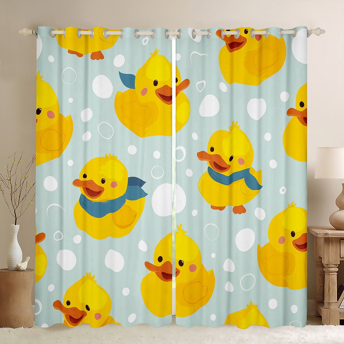 Erosebridal Kawaii Duck Curtains & Drapes Cute Animal Blackout Curtains ...