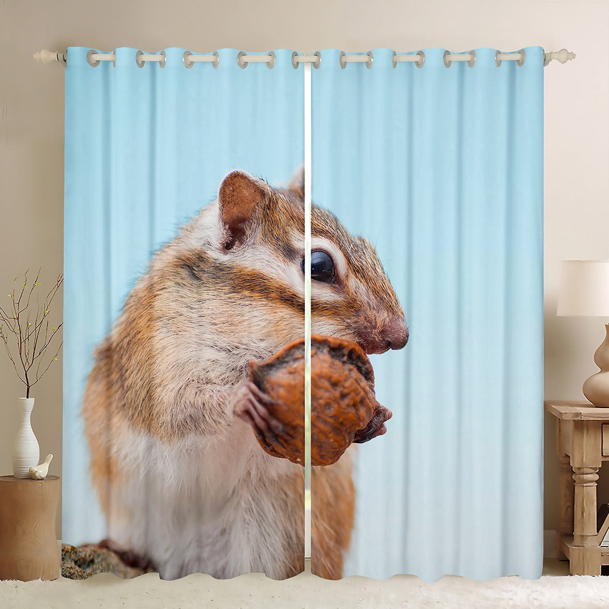 YST Kawaii Ground Squirrel Curtains & Drapes Cute Hamster Curtains ...