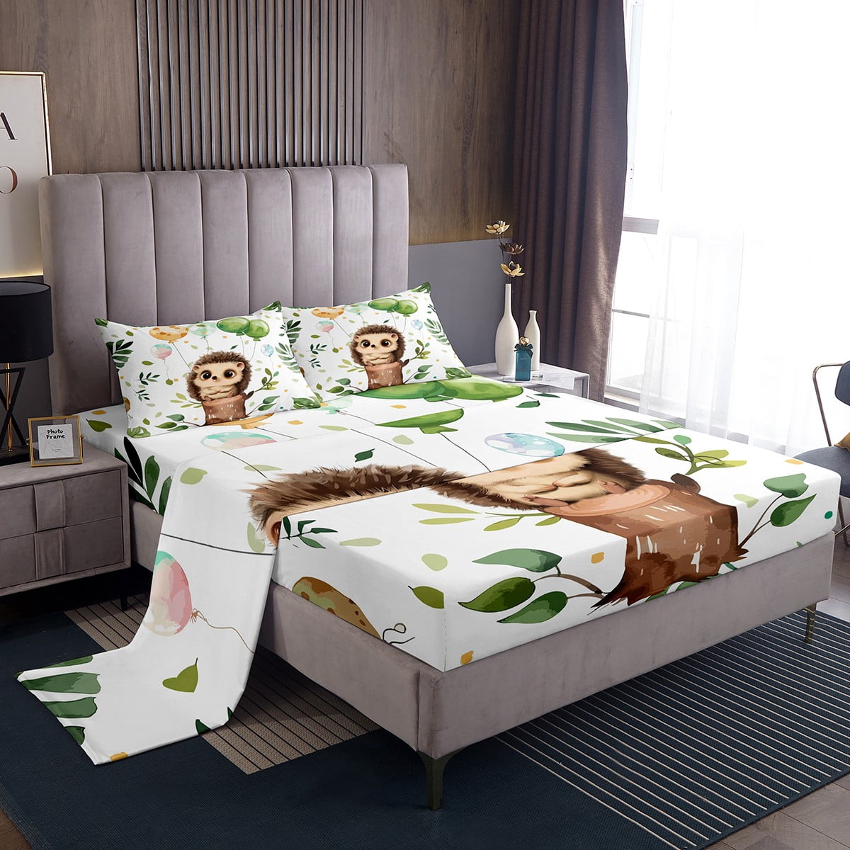 YST Kawaii Hedgehog Sheet Set Cute Hedgehog Bed Sheets Twin Cartoon ...