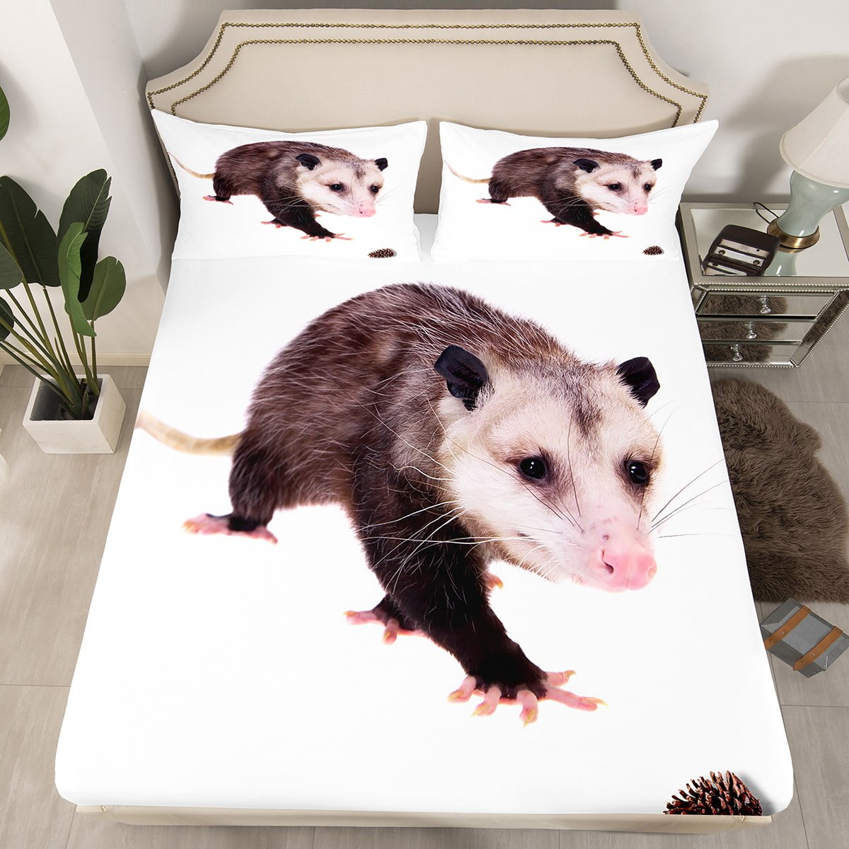 Kawaii Opossum Full Sheets Cute Animal Bed Sheets, Brown Pinecone ...