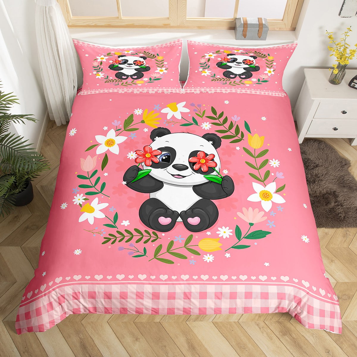 YST Kawaii Panda Bedding Sets Full Cute Animal Comforter Cover ...