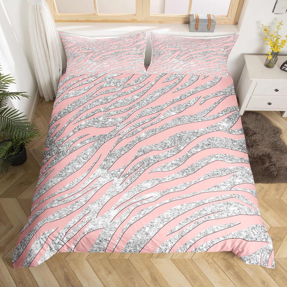Erosebridal Animal Print Bed Sets Pink Zebra Print Bedding Women, Farm ...