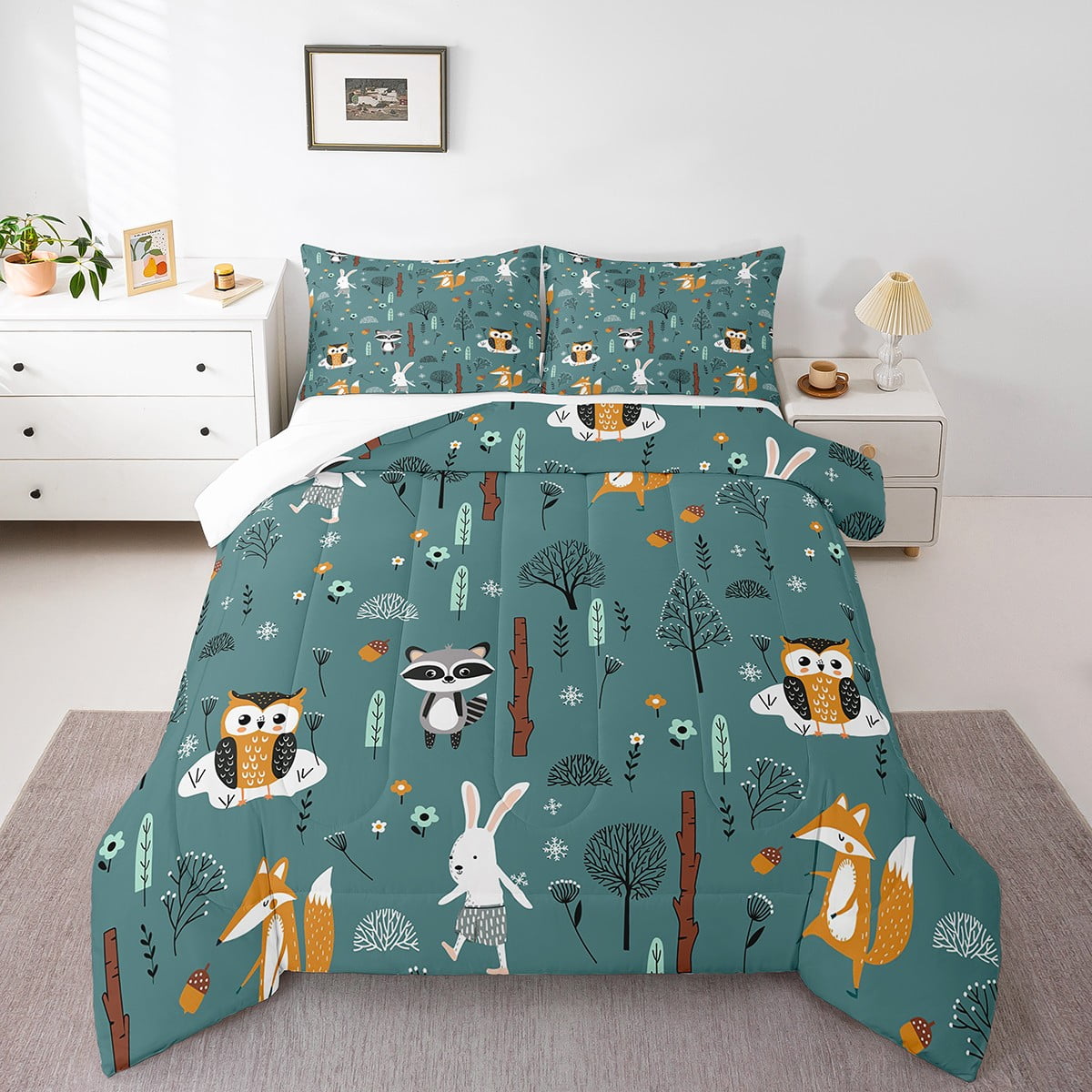 YST Kids Animal Print Comforter Set Full, Wild Animal Bedding ...