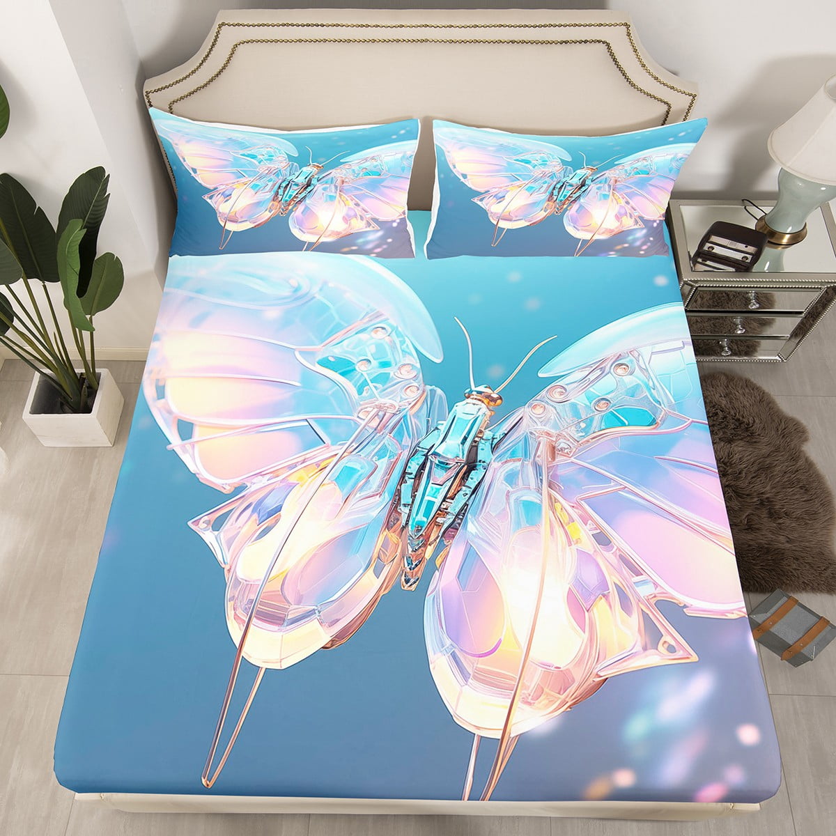 Butterfly Bed Sheets Fantasy Butterfly Bedding Set Twin Magical ...