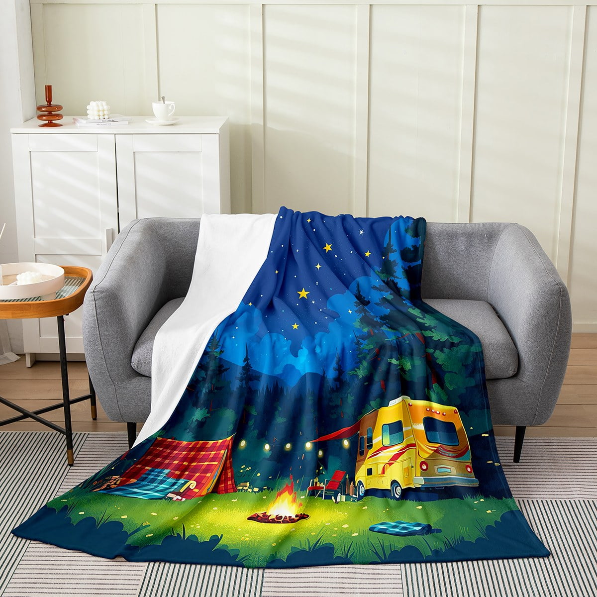 YST Kids Camping Blanket,Blue Starry Sky Throw Blanket for Kids Boys ...