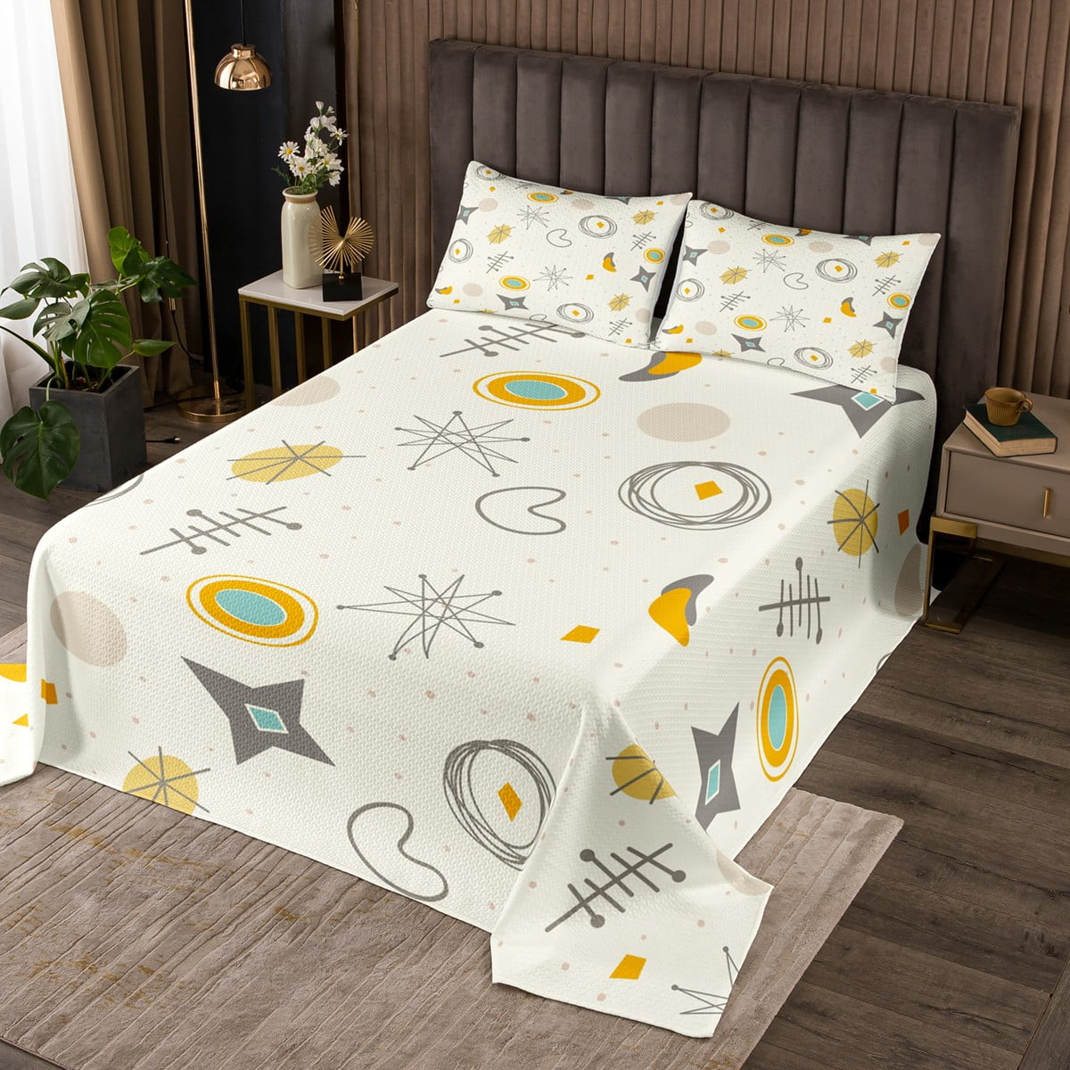 YST Kids Cartoon Atomic Coverlet King Size Modern Mid Century Bedding ...
