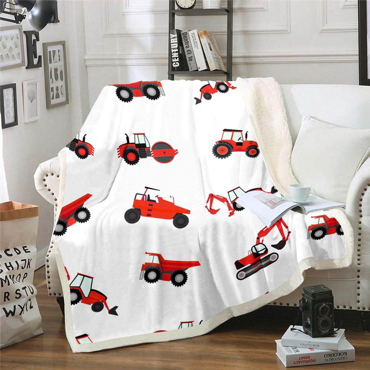 Cartoon Car 40x50 inch Blanket, Machinery Truck Throw Blanket ...