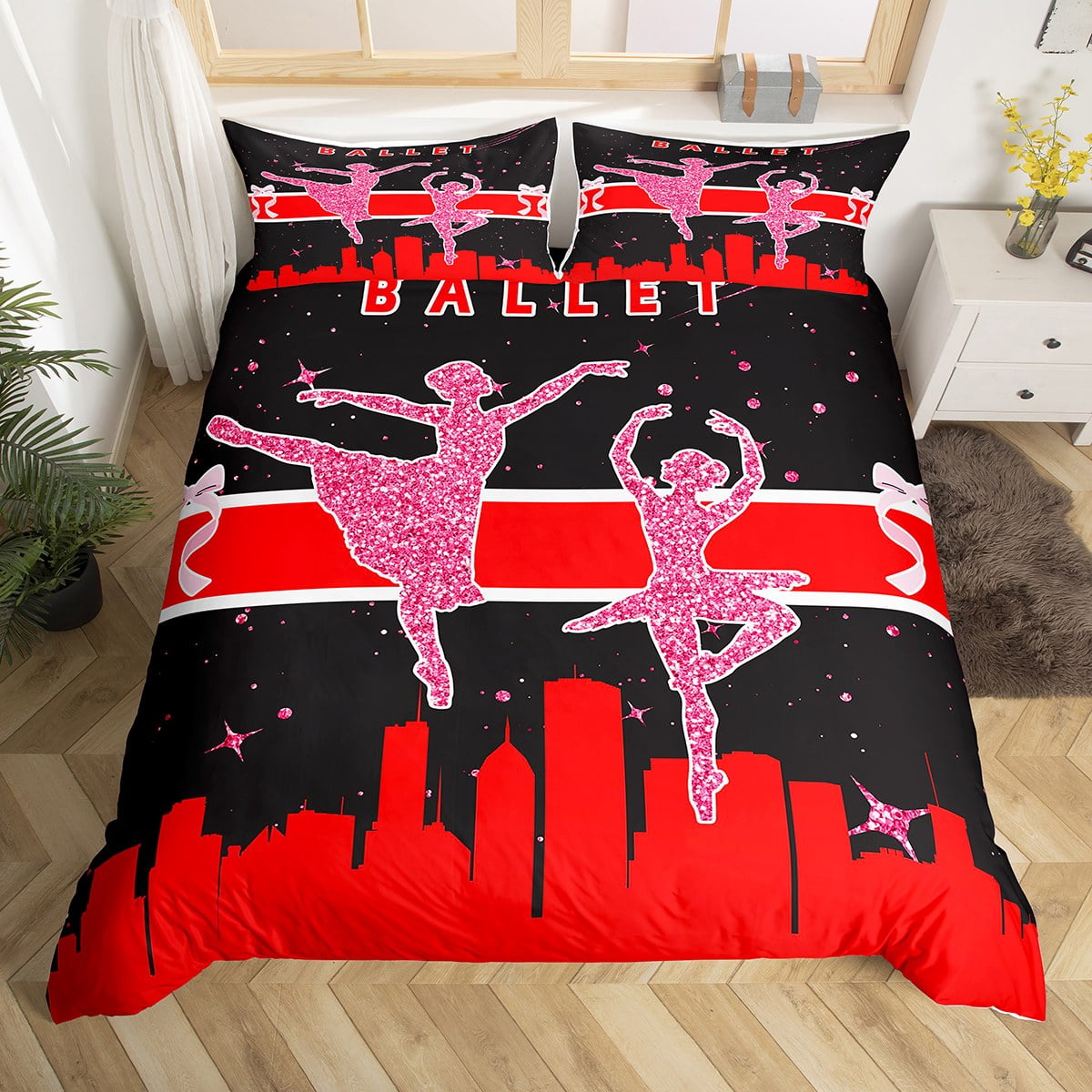 YST Kids Comforter Cover for Girls Ballet Bed Set, Graceful Princess ...