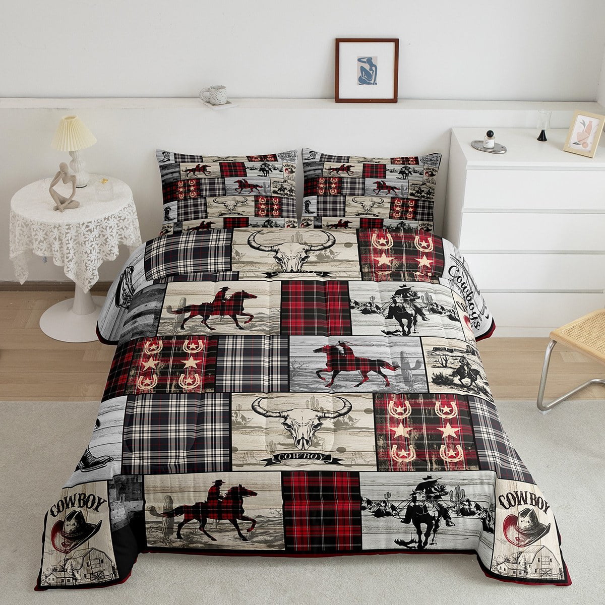 YST Kids Comforter Western Cowboy Full Bedding Sets For Boys Girls ...