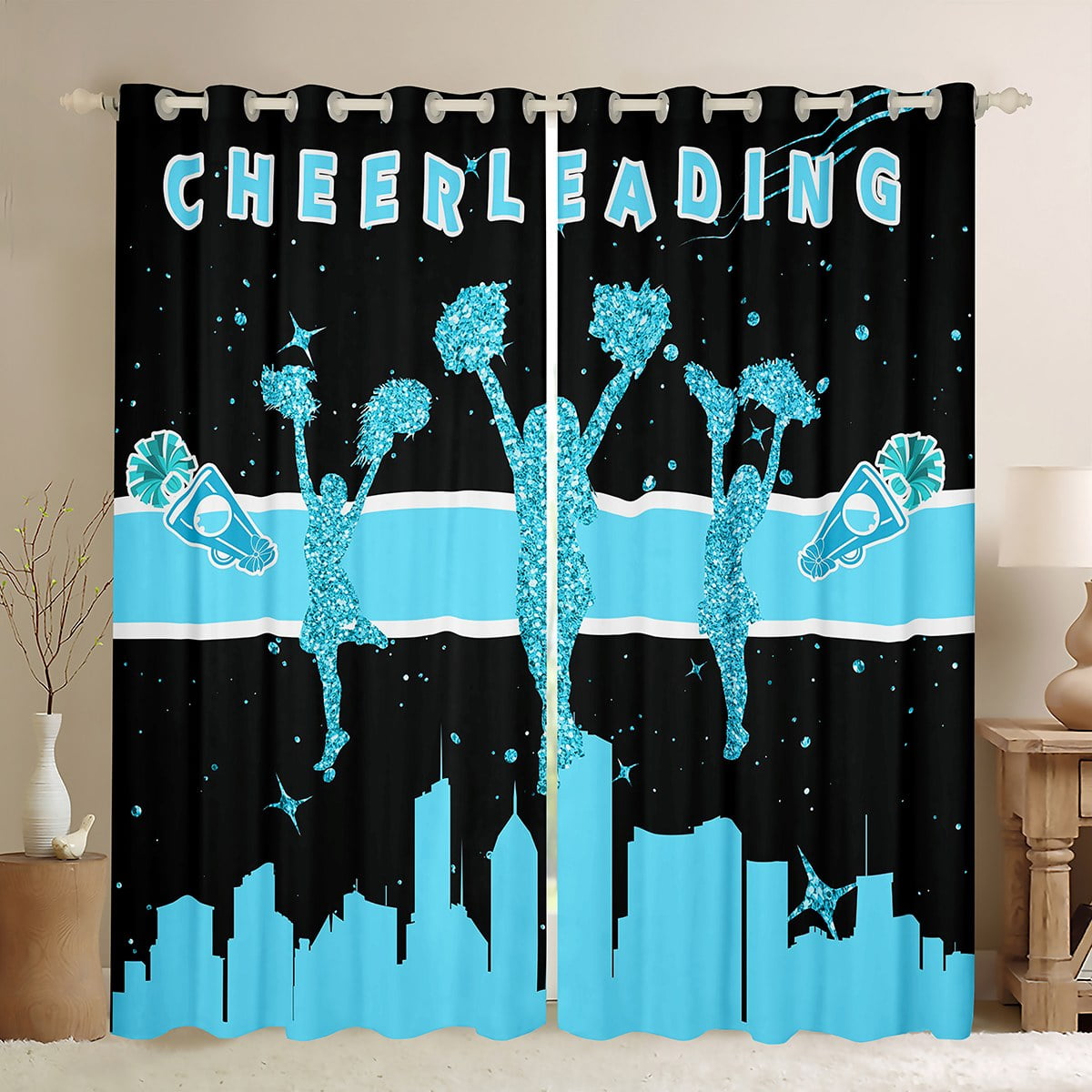 YST Kids Curtains & Drapes Girls Cheerleading Curtains, Girly Dance ...