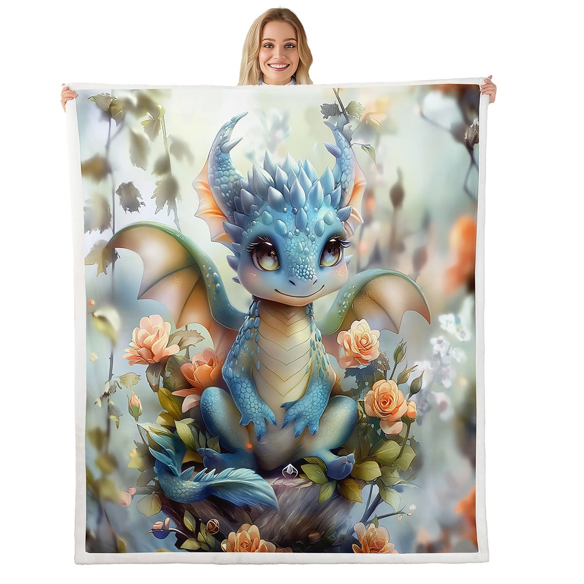 YST Kids Cute Dragon Throw Blanket Baby 30"X40" Boys Girls Cartoon ...