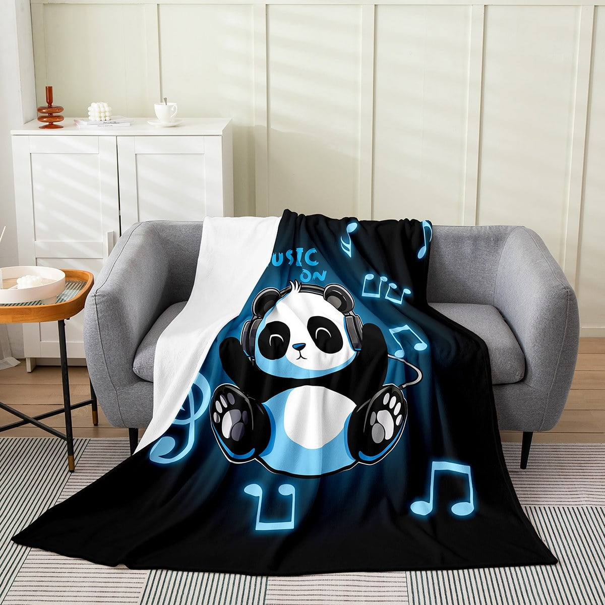 Cute Giant Panda Throw Blanket 40x50 Cartoon Bear Blanket Music ...