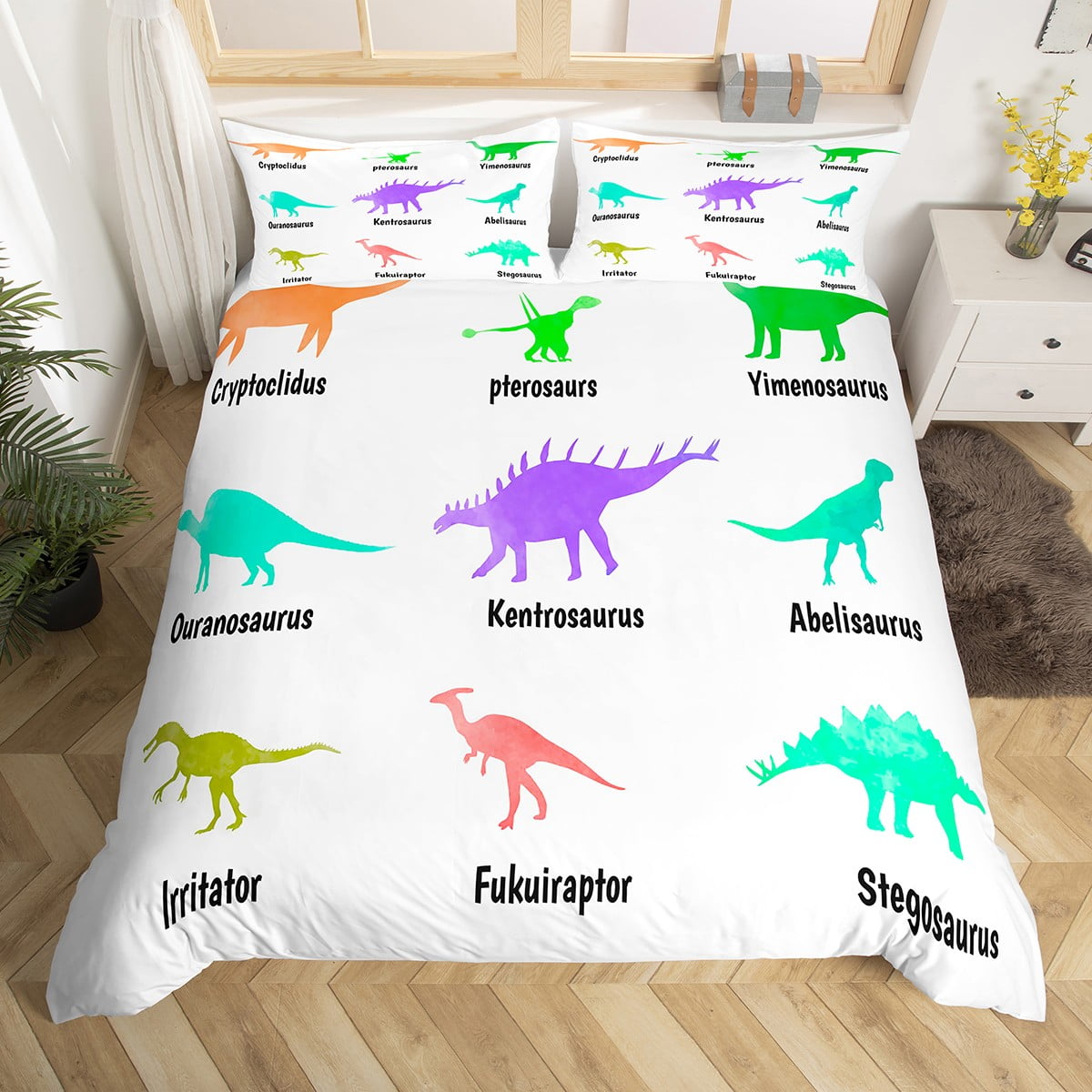 YST Kids Dino Duvet Cover Full,Dinosaur Bedding Set for Boys Girls,Set of Ancient Dinosaur ...