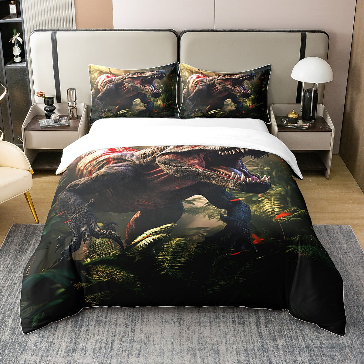 Erosebridal Dinosaur Bed Set Dino 100% Cotton Duvet Cover Twin Size ...