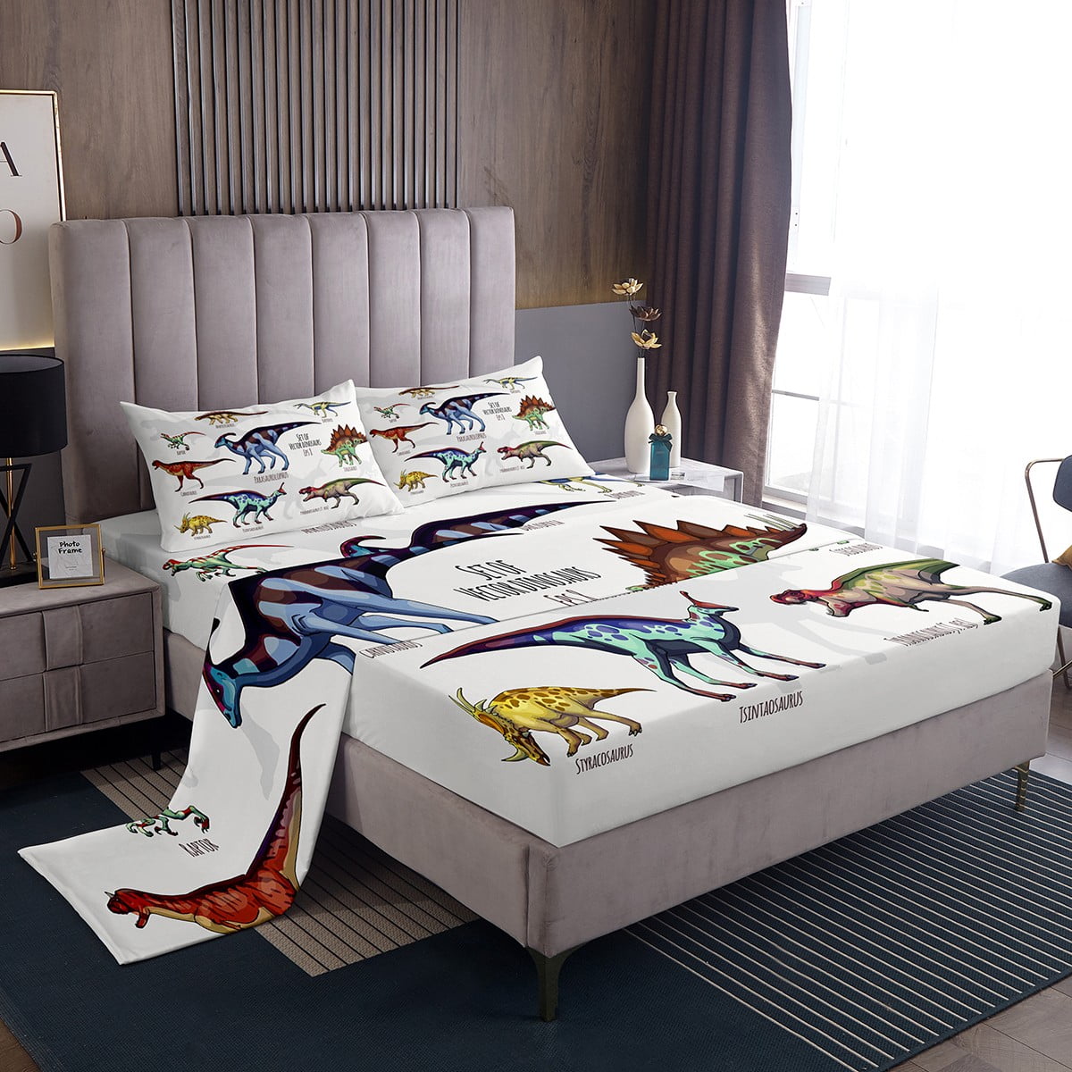 YST Kids Dinosaur Bed Sheets Set for Boys,Dino Toddler Sheet Set Full,Set of Ancient Dinosaur ...