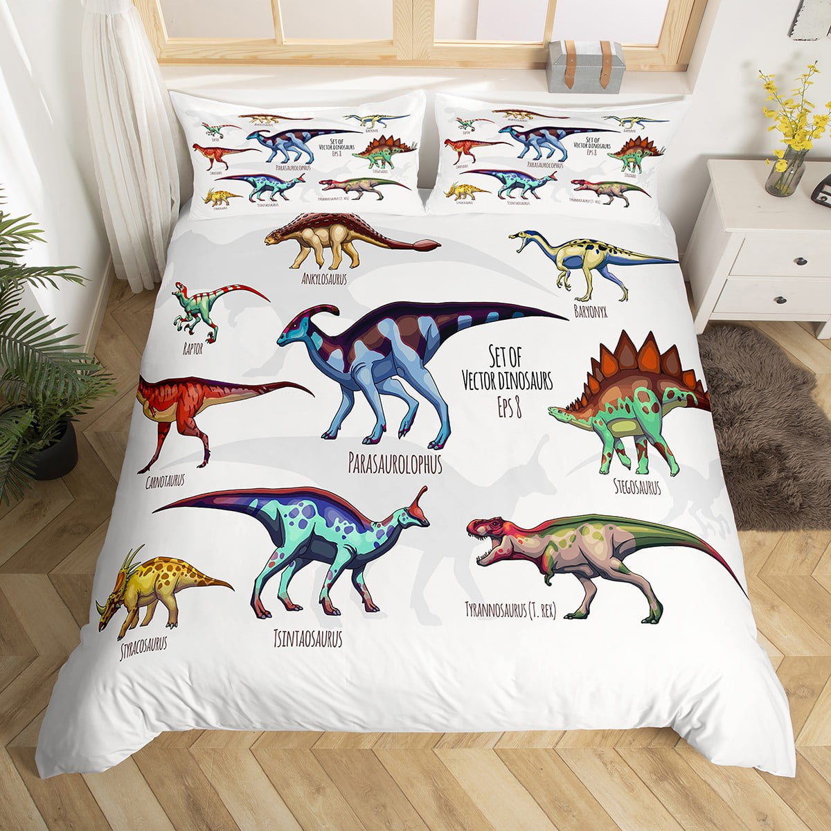 Erosebridal Dinosaur Duvet Cover,Dino Bedding Set Full,Set of Ancient ...