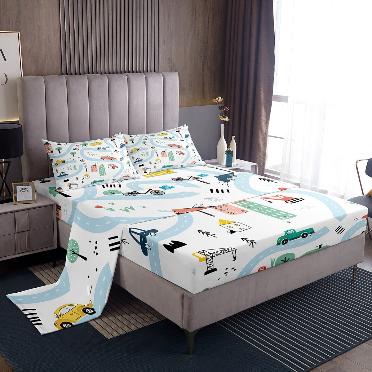 Erosebridal Dinosaur Queen Sheet Set Cartoon Train Sheets, Cute Kawaii ...