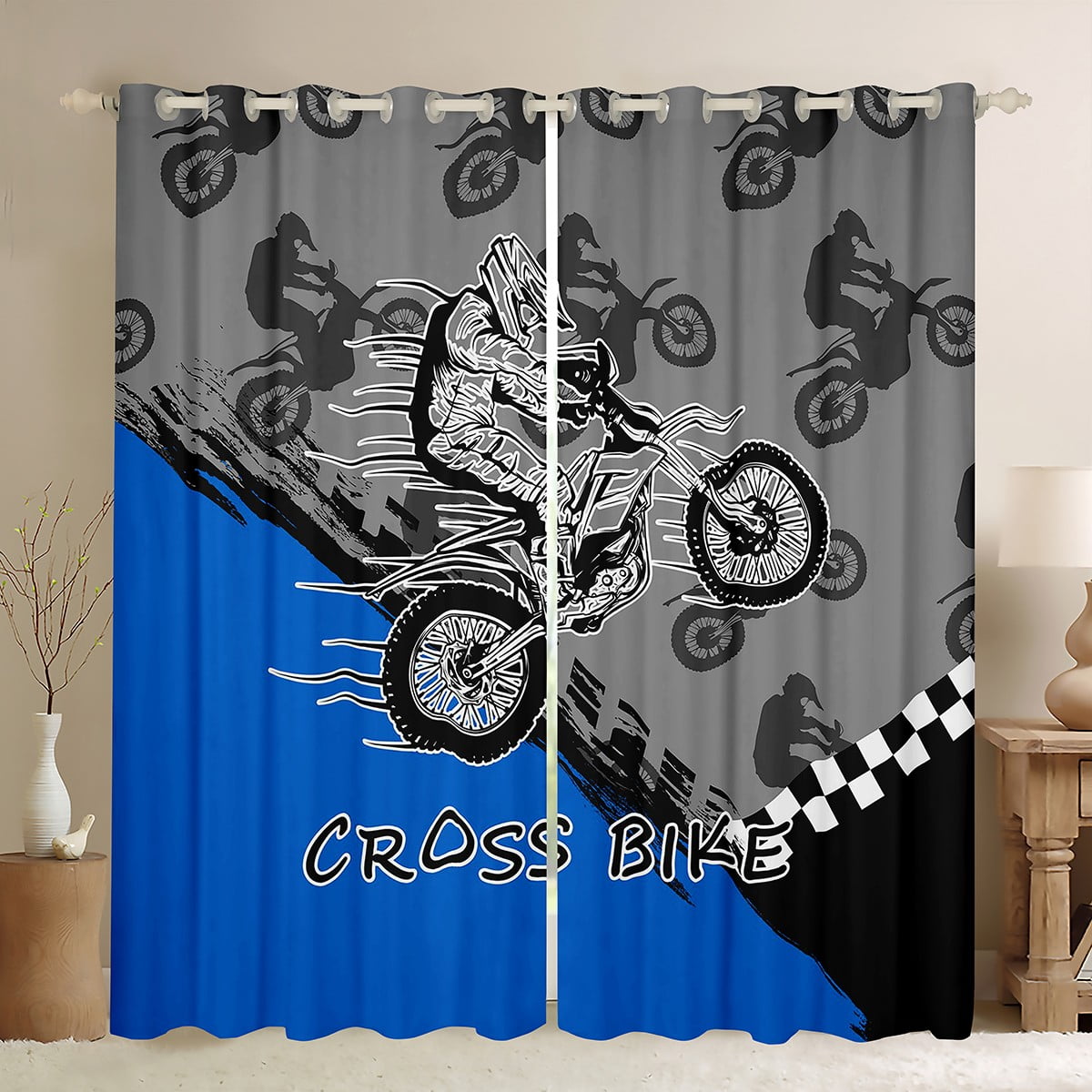 Erosebridal Dirt Bike Blackout Curtains Extreme Sports Lover Gifts ...