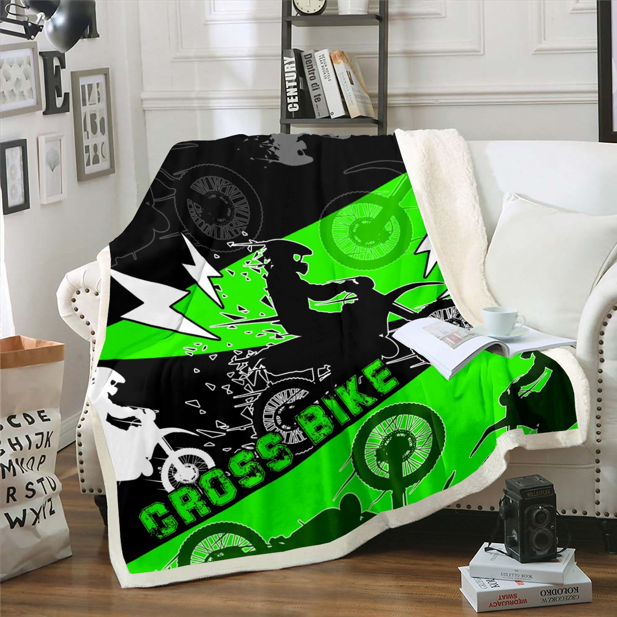 Dirt Bike Blanket Dirtbike Throw Blanket Motocross Bedroom Decor Men ...