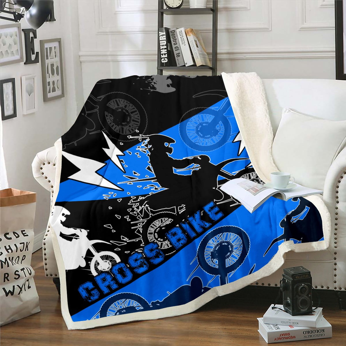 Dirt Bike Blanket Dirtbike Throw Blanket Motocross Bedroom Decor Men ...