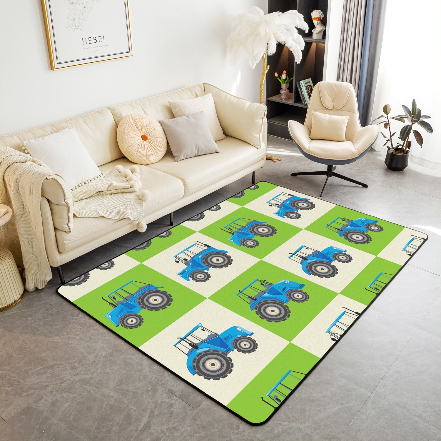 Erosebridal Excavator Area Rug,Construction Site Car Carpet 3x5 for ...