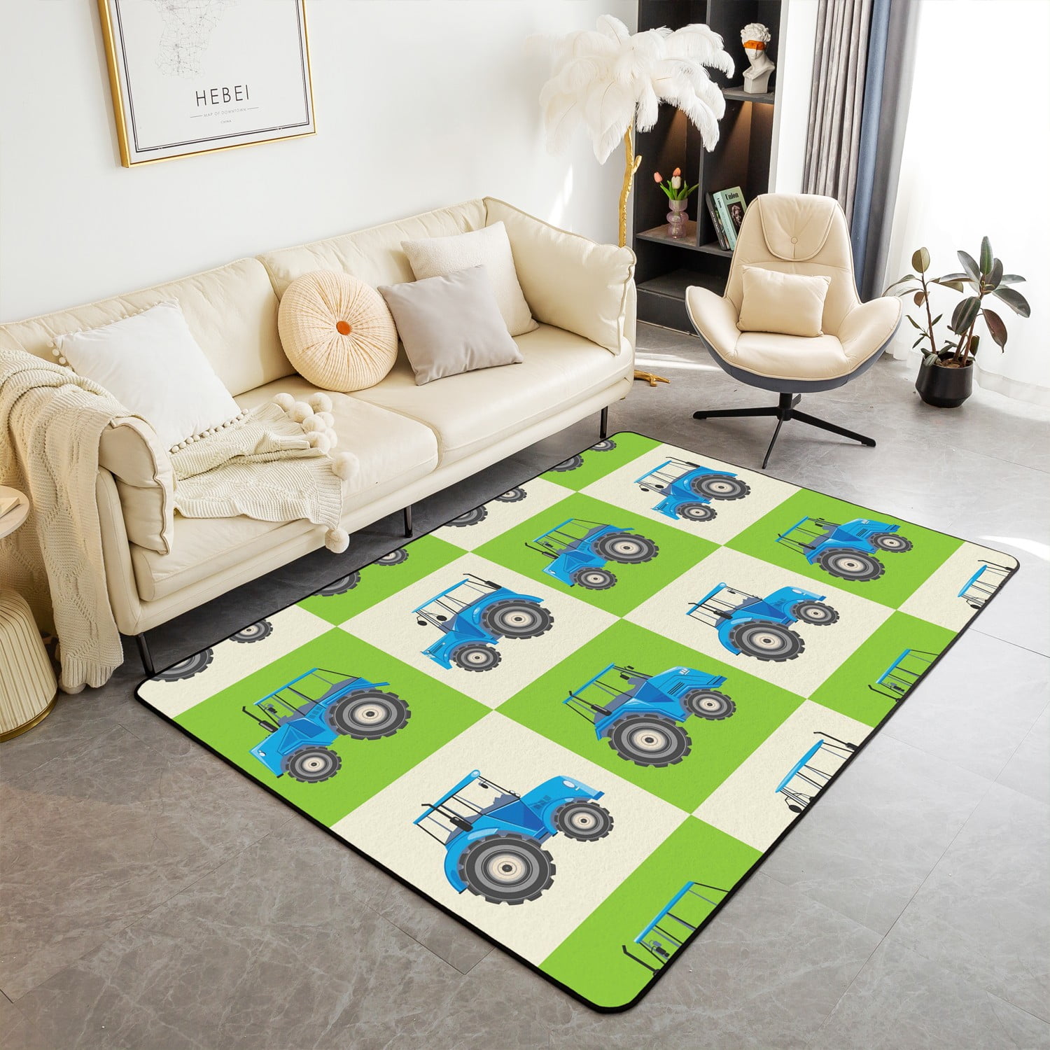 Erosebridal Excavator Area Rug,Construction Site Car Carpet 5x7 for ...