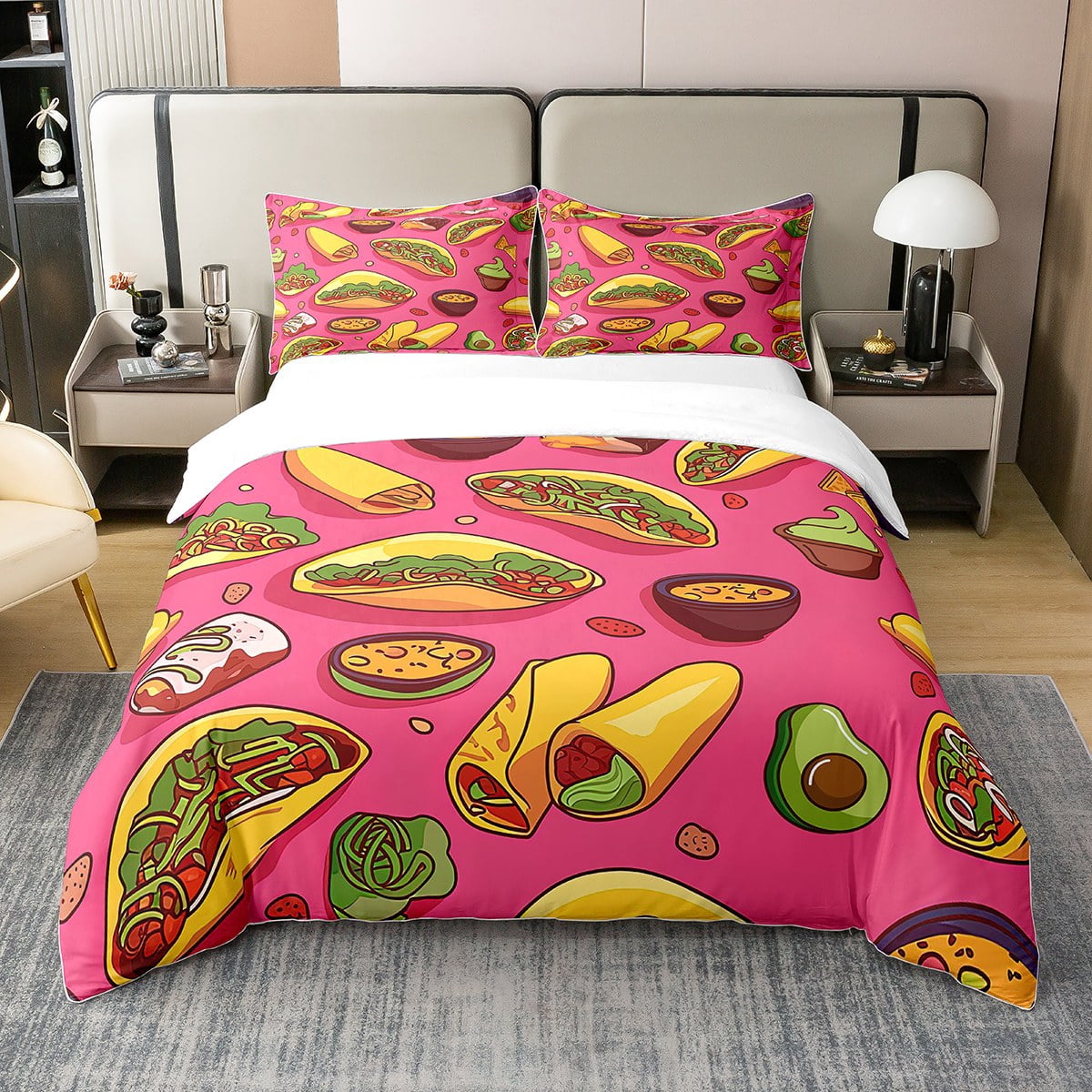 YST Kids Fast Food 100% Natural Cotton Duvet Cover,Pancake Ice Cream ...