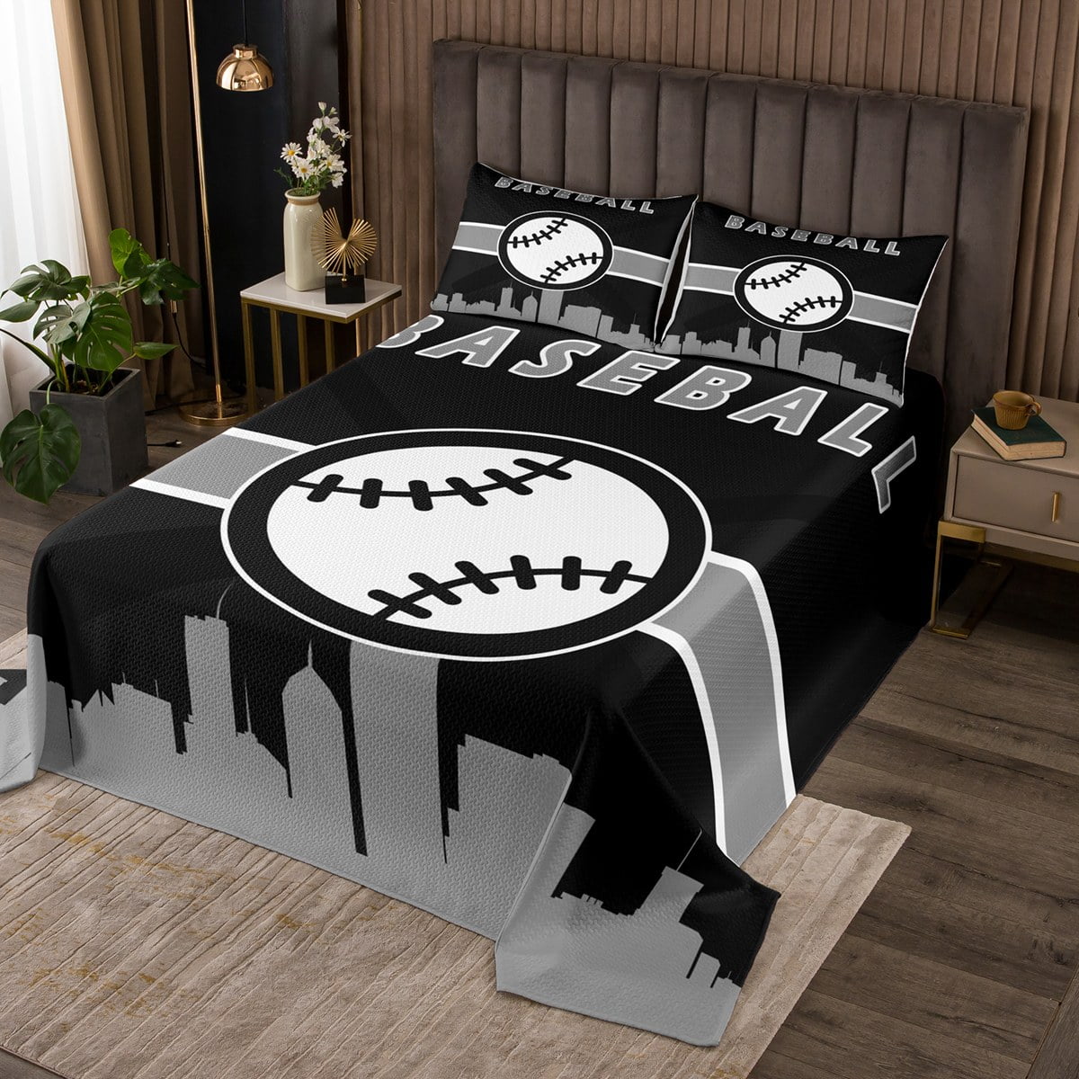 YST Kids Game Bedspread Twin Size for Boys Sport Quilt Set, Baseball ...