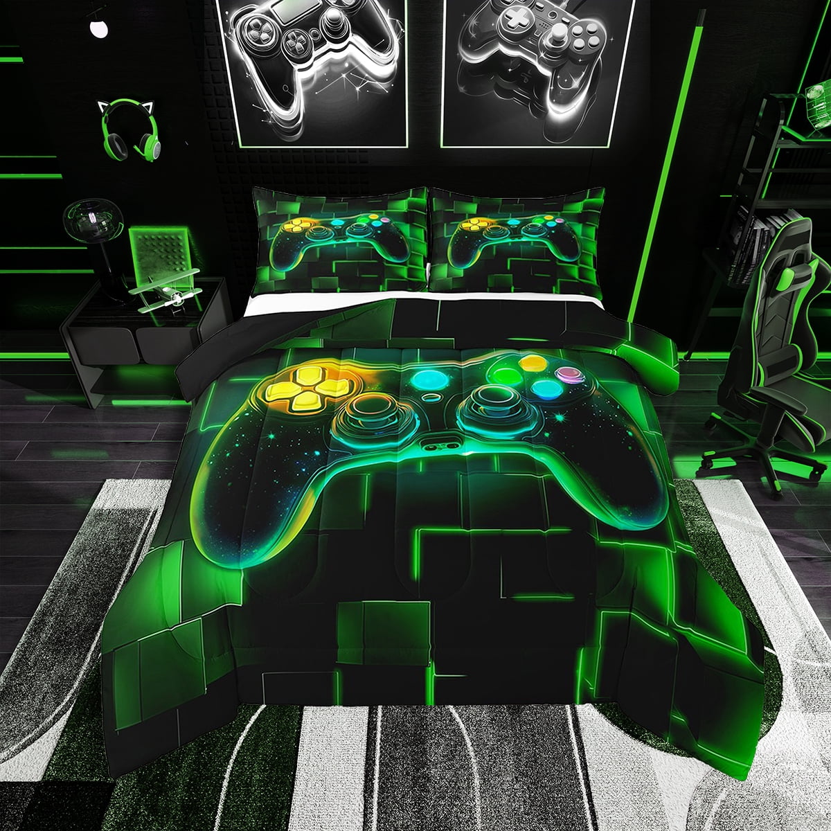 YST Kids Gamer Comforter Set Twin, Gaming Bedding, Video Games ...