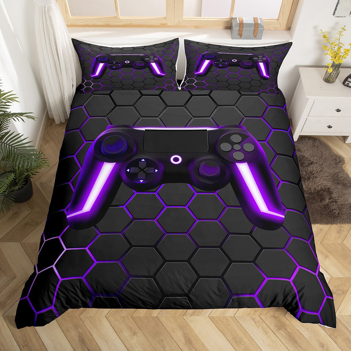 YST Kids Gaming Bedding Set For Girls Twin Gamer Comforter Cover Neon ...