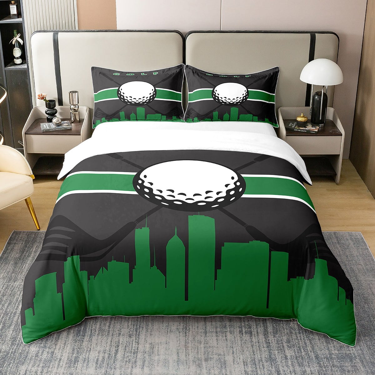 YST Kids Golf Duvet Cover Queen Size 100% Cotton Golf Balls Gaming ...
